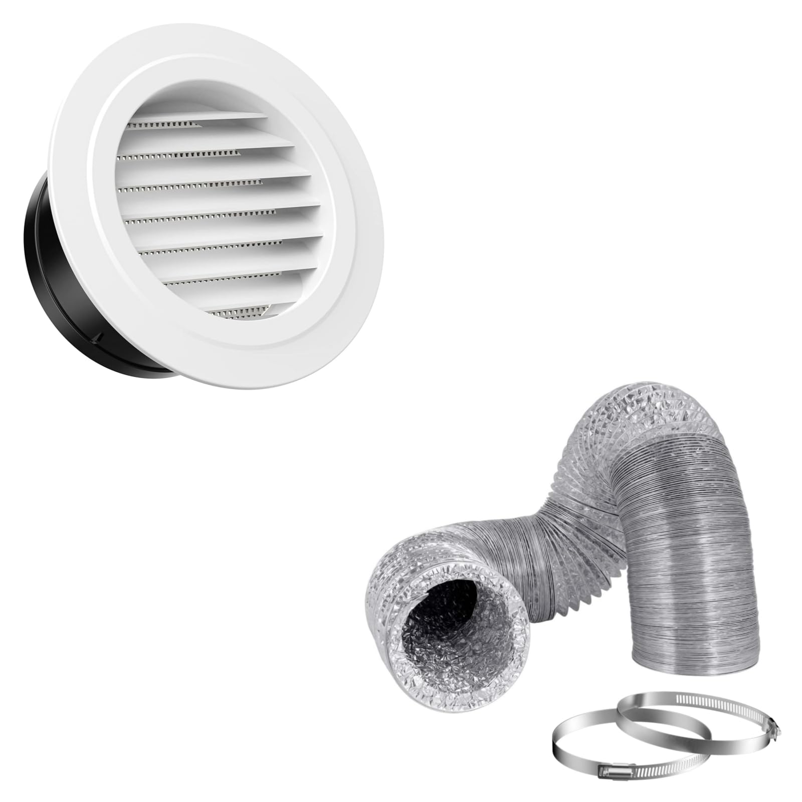Hon&Guan 5 inch soffit vent round vent and 5 Inch Duct 5 Feet with 2 ...