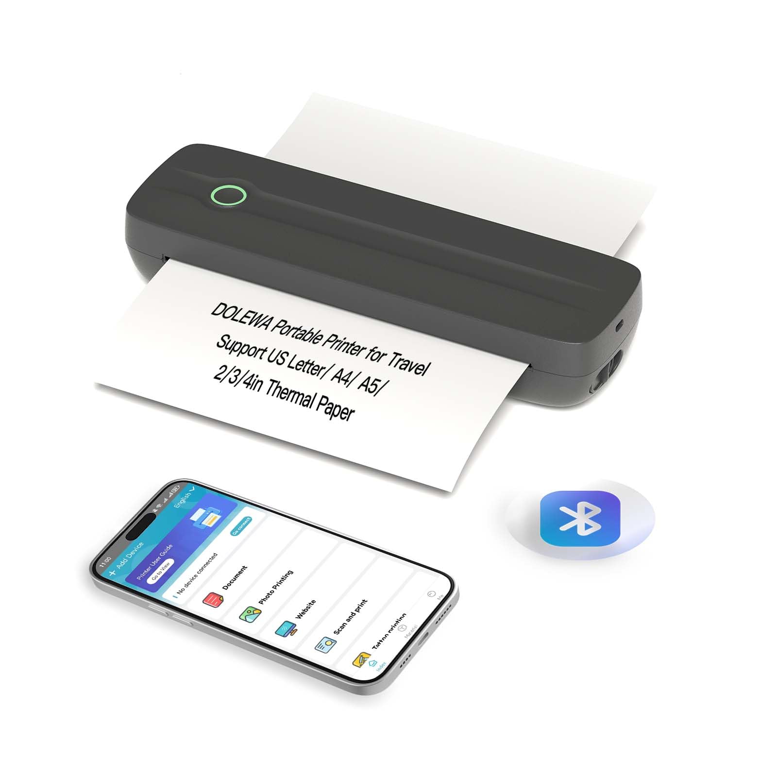 Amazon.com: Portable Thermal Printer, Wireless Bluetooth Printer ...