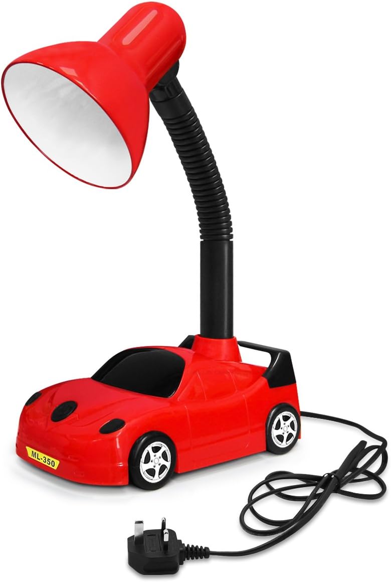 Racing Car Desk Lamp Flexible Red and Black with LED Golf Ball Bulb 4w ...