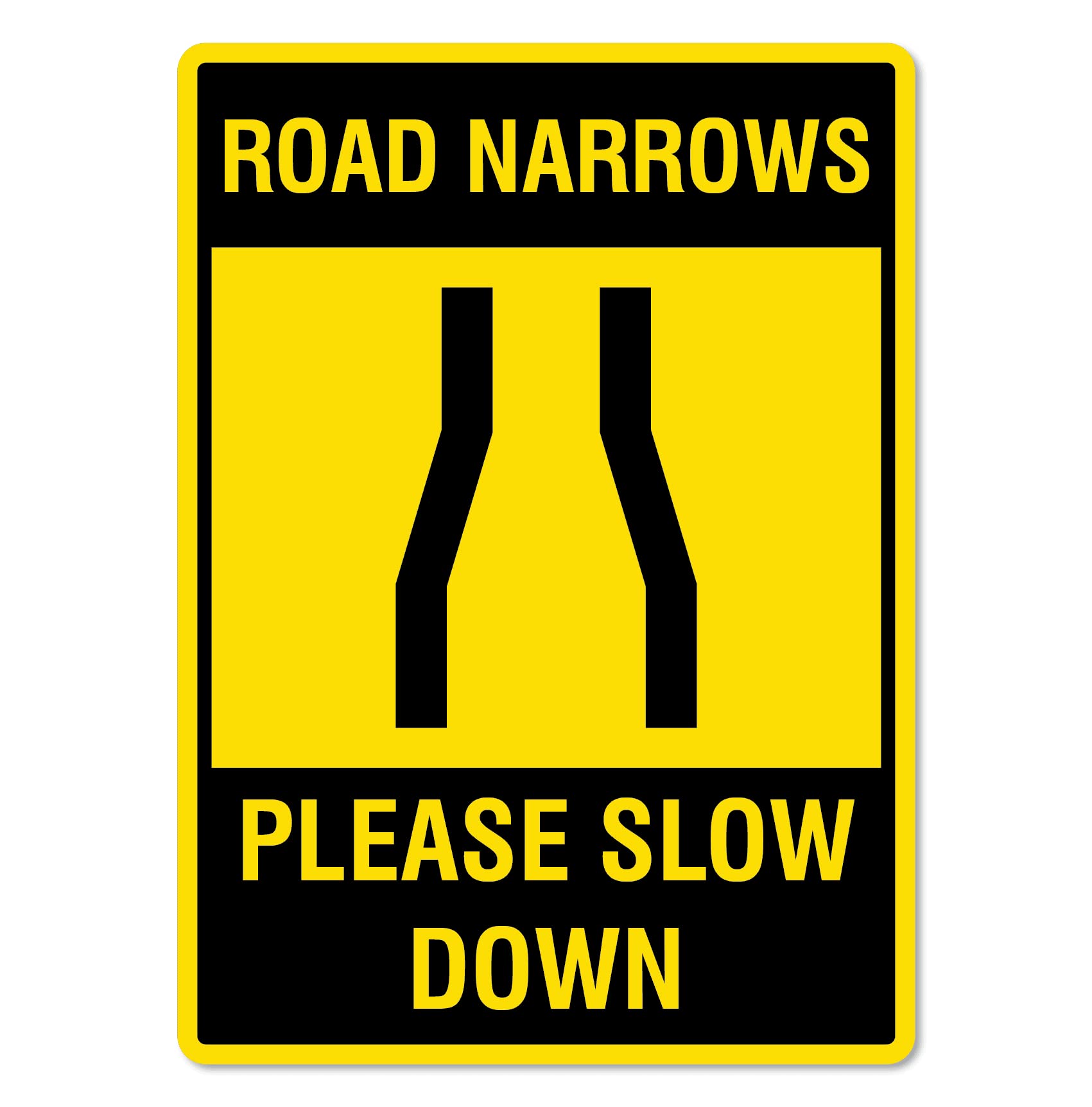 Road Narrows Sign