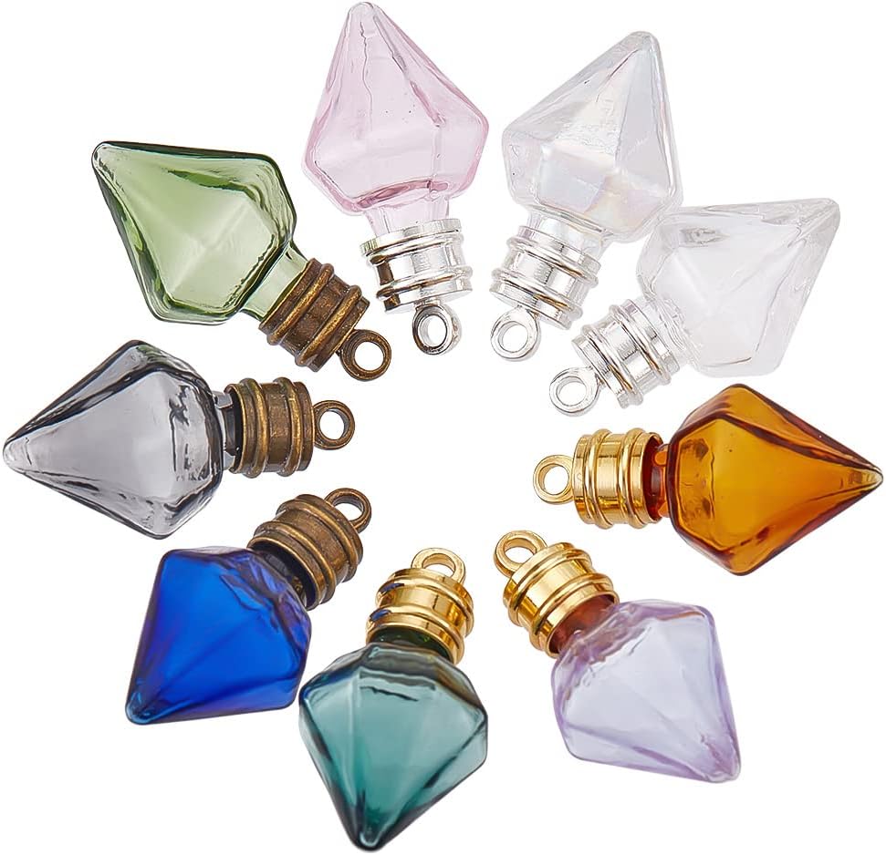 Amazon.com: DELORIGIN 9 Color Tiny Wishing Glass Jar Glass Mini Potion ...