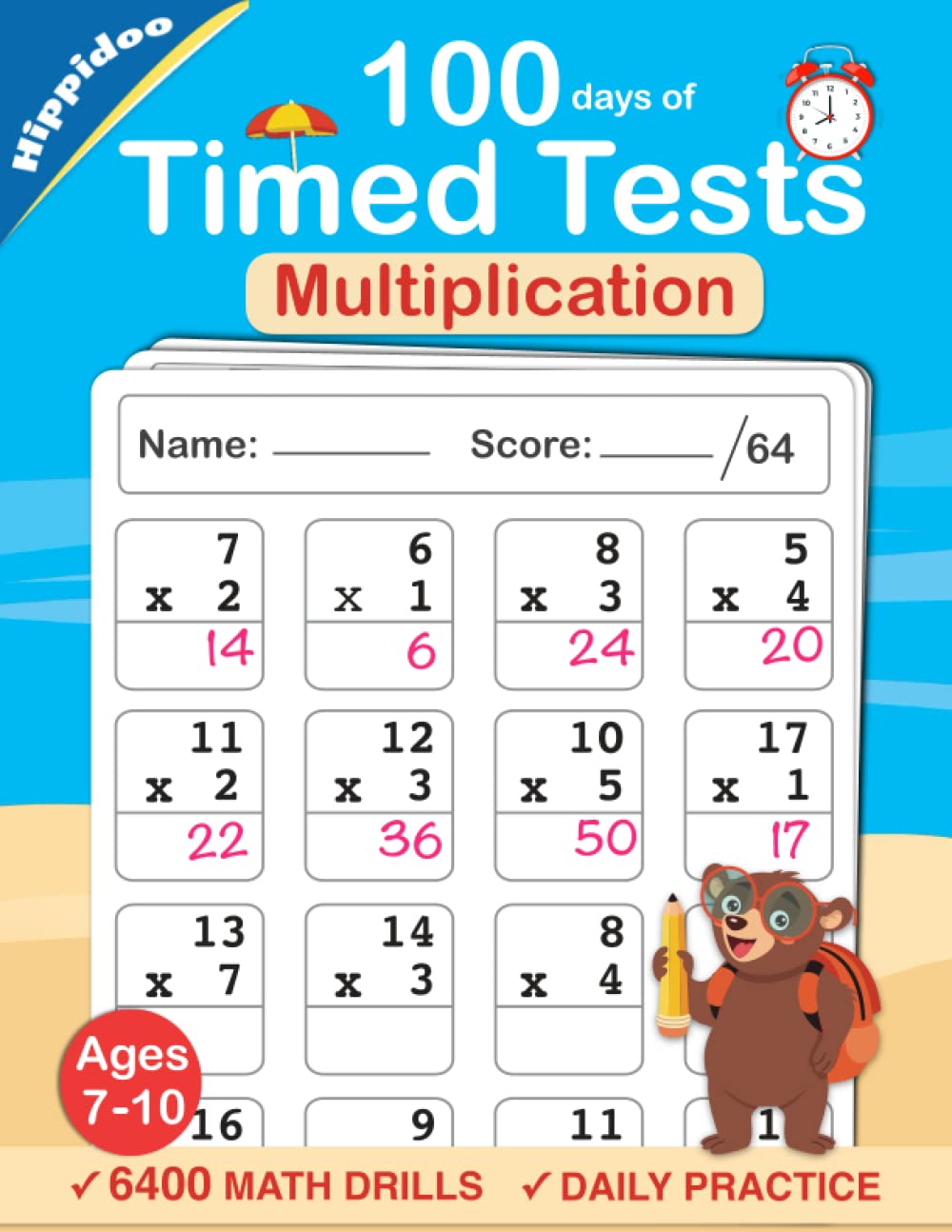 Timed Tests: Multiplication Math Drills, Practice 100 days of speed ...