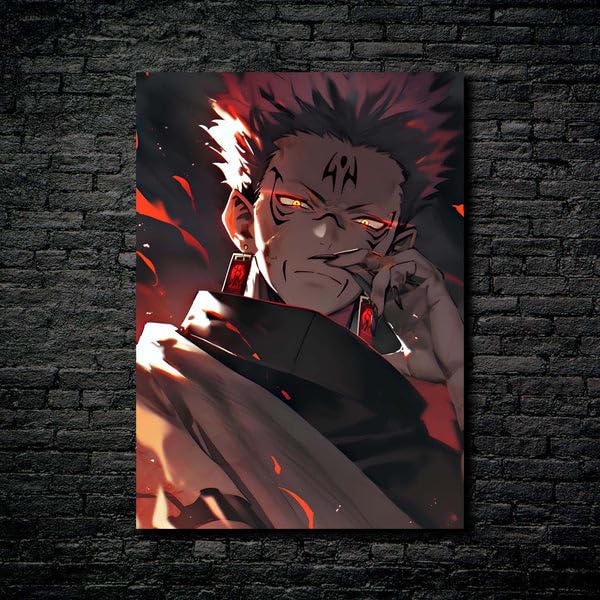 PlaceboPrints Ryomen Sukuna Domain-ArtWork HD Shining Metal Poster (8 * ...
