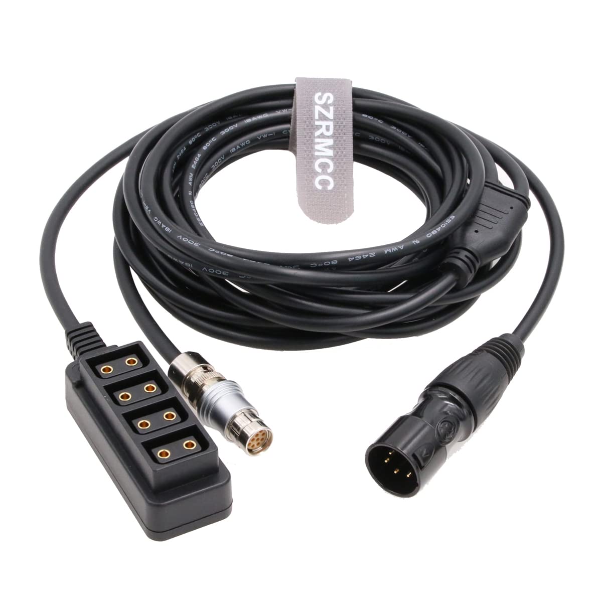 Buy SZRMCC XLR 4 Pin Male to Fischer 12 Pin Female 4 Port P-tap Female ...