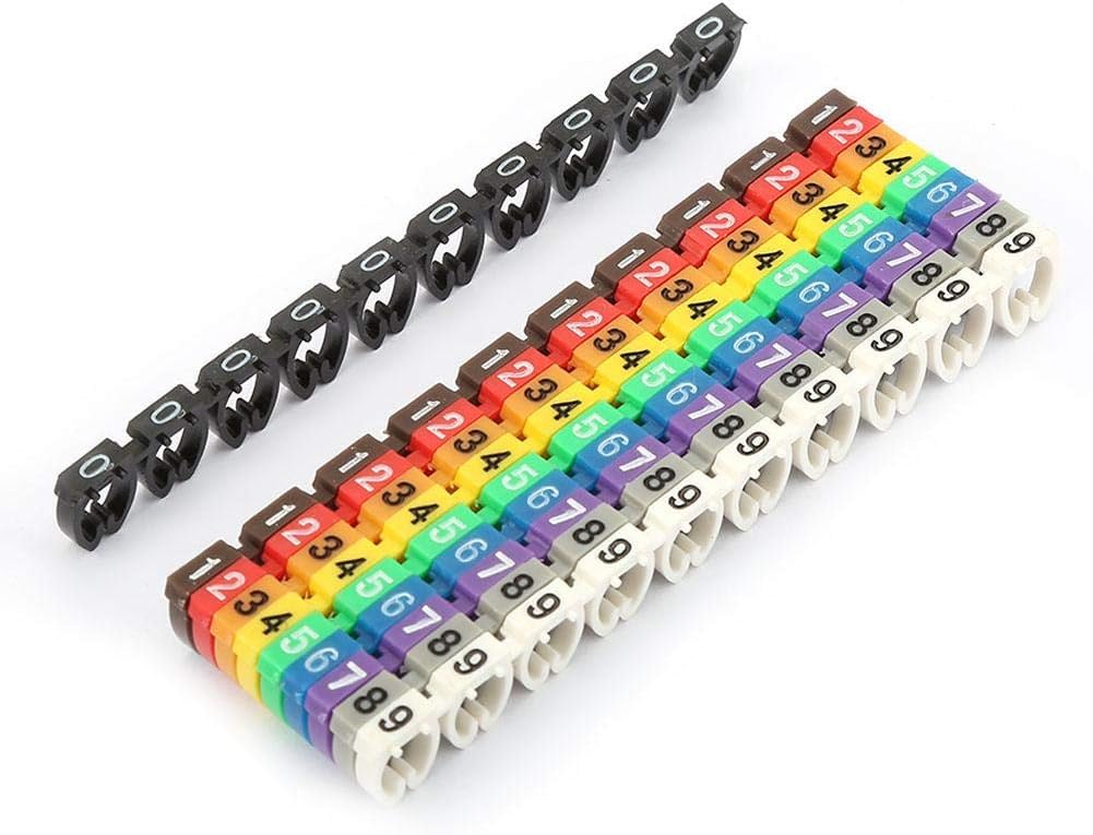 10 Rolls of 0-9 Number Tube,Yellow Flexible PVC Concave Cable Wire ...