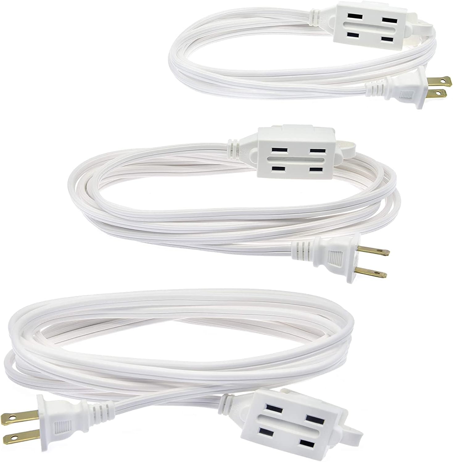 Amazon.com: PLUGTUL Indoor Extension Cord 10 FT, 2 Prong White ...