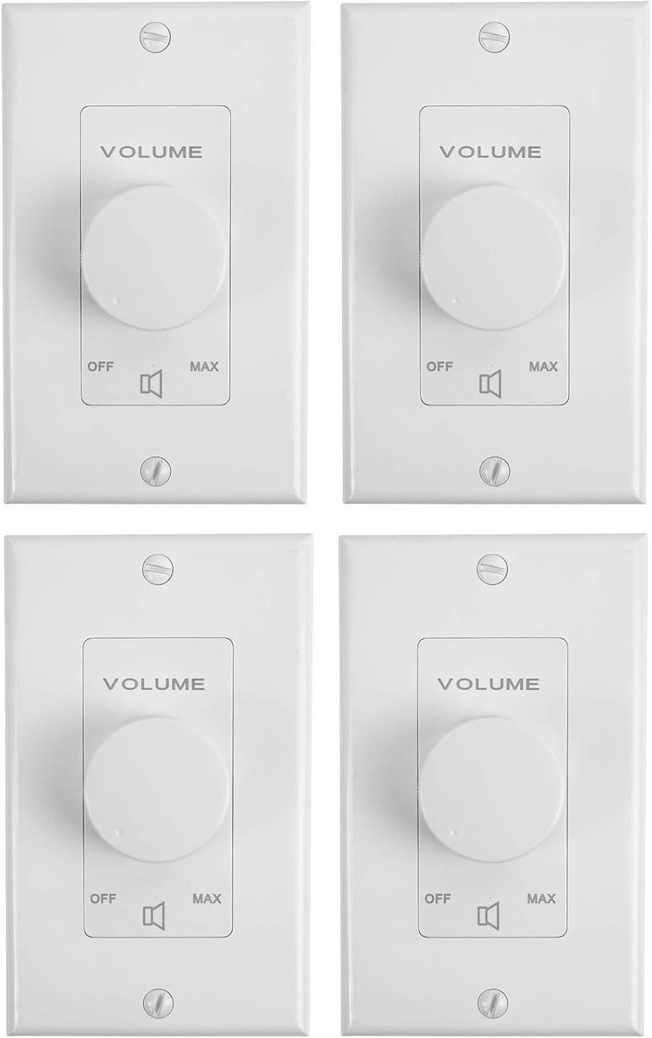 Amazon.com: (4) Rockville VOL70100 White 100 Watt 70v Wall Volume ...