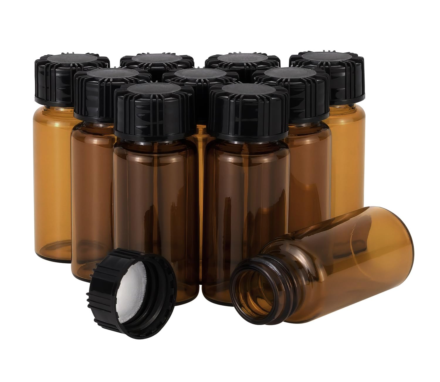 Amber Glass Brown Bottles, Essential Oils, Liquid Sample Collection ...