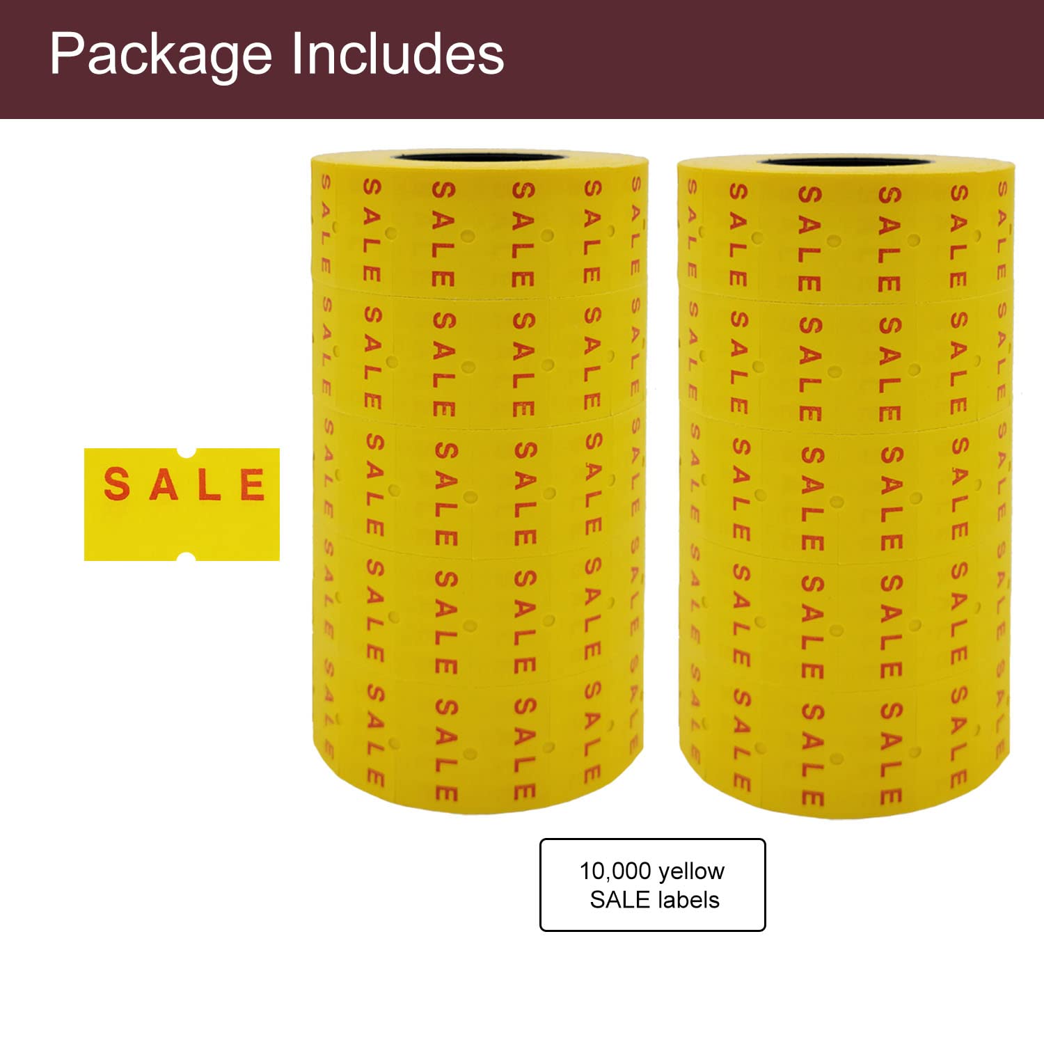 Snapklik.com : 1 Line Labels - 10,000 "Sale - Fluorescent Yellow Blank ...