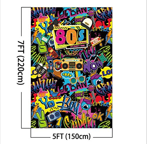 Mocsicka Hip Pop 80's Themed Backdrop 80s Graffiti Photography - Want ...
