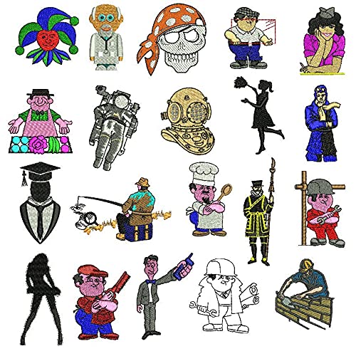 Buy Selection Pack of 20 People Machine Embroidery Designs with Free ...