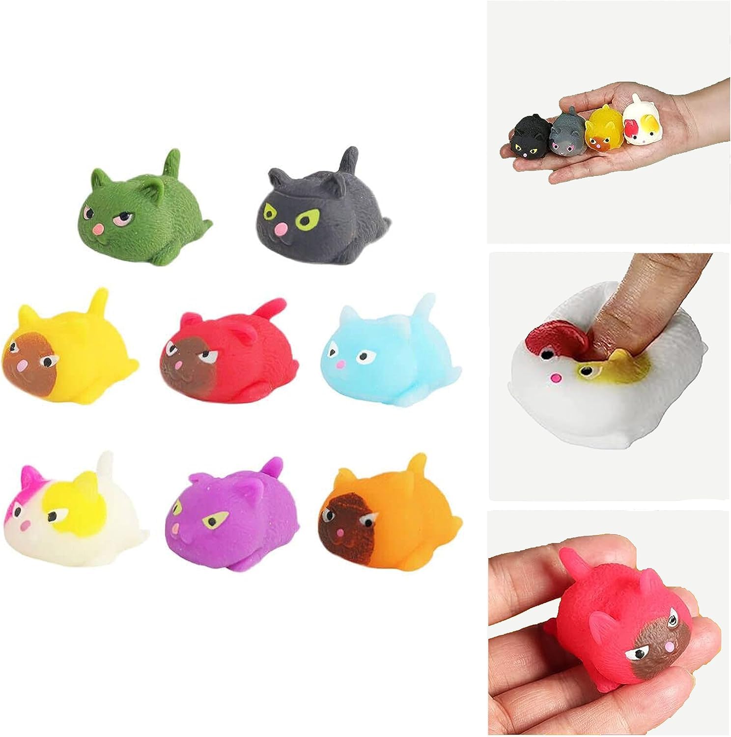 ANAB GI Cute Angry Cat Mochi Squishy Toys for Boys Girls, Mini Cat ...