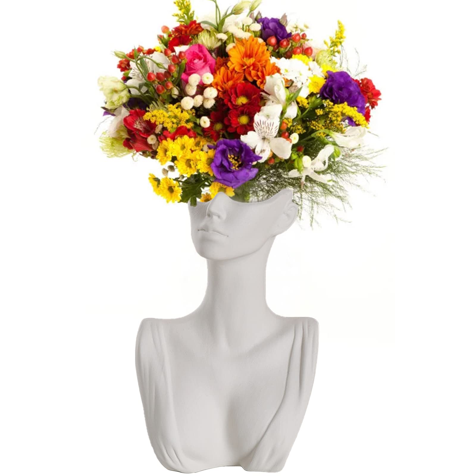 KHBNHJ 19 CM Female Body Vase Ceramic Body Art Vase Modern Face Vase ...