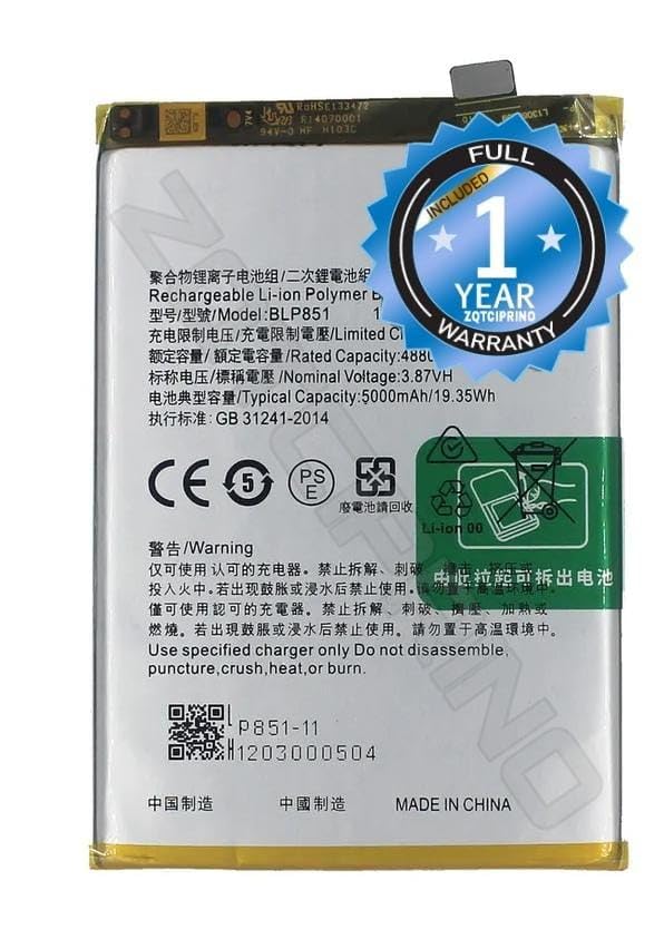 ZQTCIPRINO® Original BLP851 Battery for Oppo A74/A54 (5G) Battery with ...