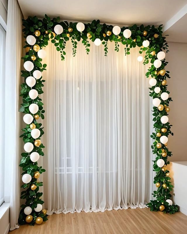ARV White Backdrop Curtain for Decoration - Wedding, Birthday ...
