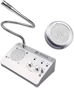Amazon.com: DESHUN Window intercom, Window Speakers, 2 Way Window Counter intercom Microphone ...
