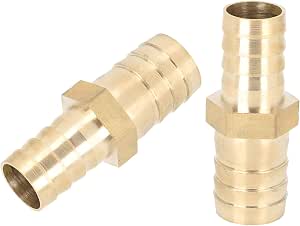 Amazon.com: UHATa Brass Barb Union Fittings for Water/Fuel/Air - 19mm ...