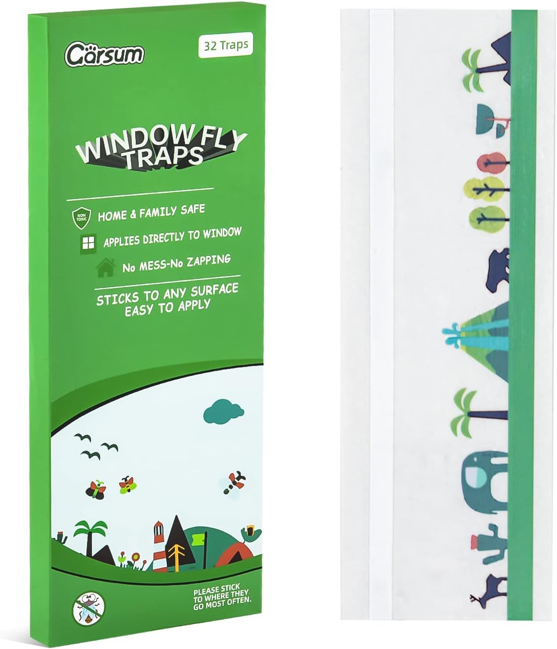 Amazon.com : Harris Indoor Window Fly Trap, 12 Pack Clear Sticky Strips ...