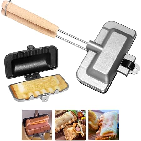 Amazon.com: Double-Sided Sandwich Baking Pan, Double Sided Frying Pan ...