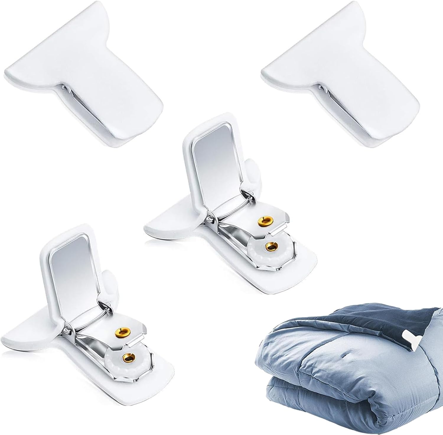 4Pcs duvet clips - strong hold duvet pins - prevents comforter from ...
