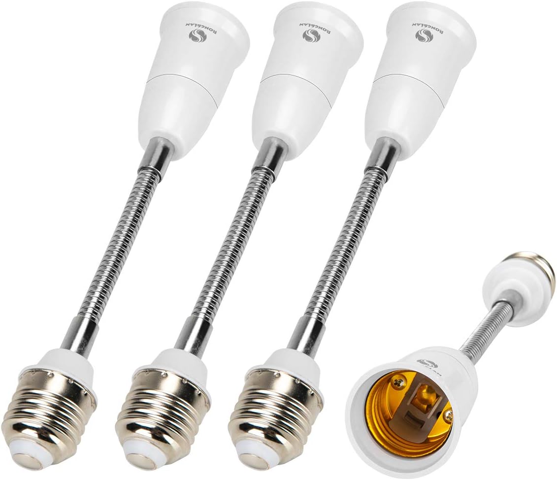 E27 Flexible Light Bulb Lamp Socket Adapter Extender/Adjustable Edison ...