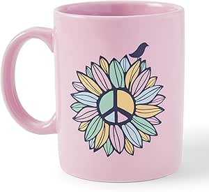 Amazon.com | Life is Good. Peace Sign Flower Jake's Mug, Violet Purple ...