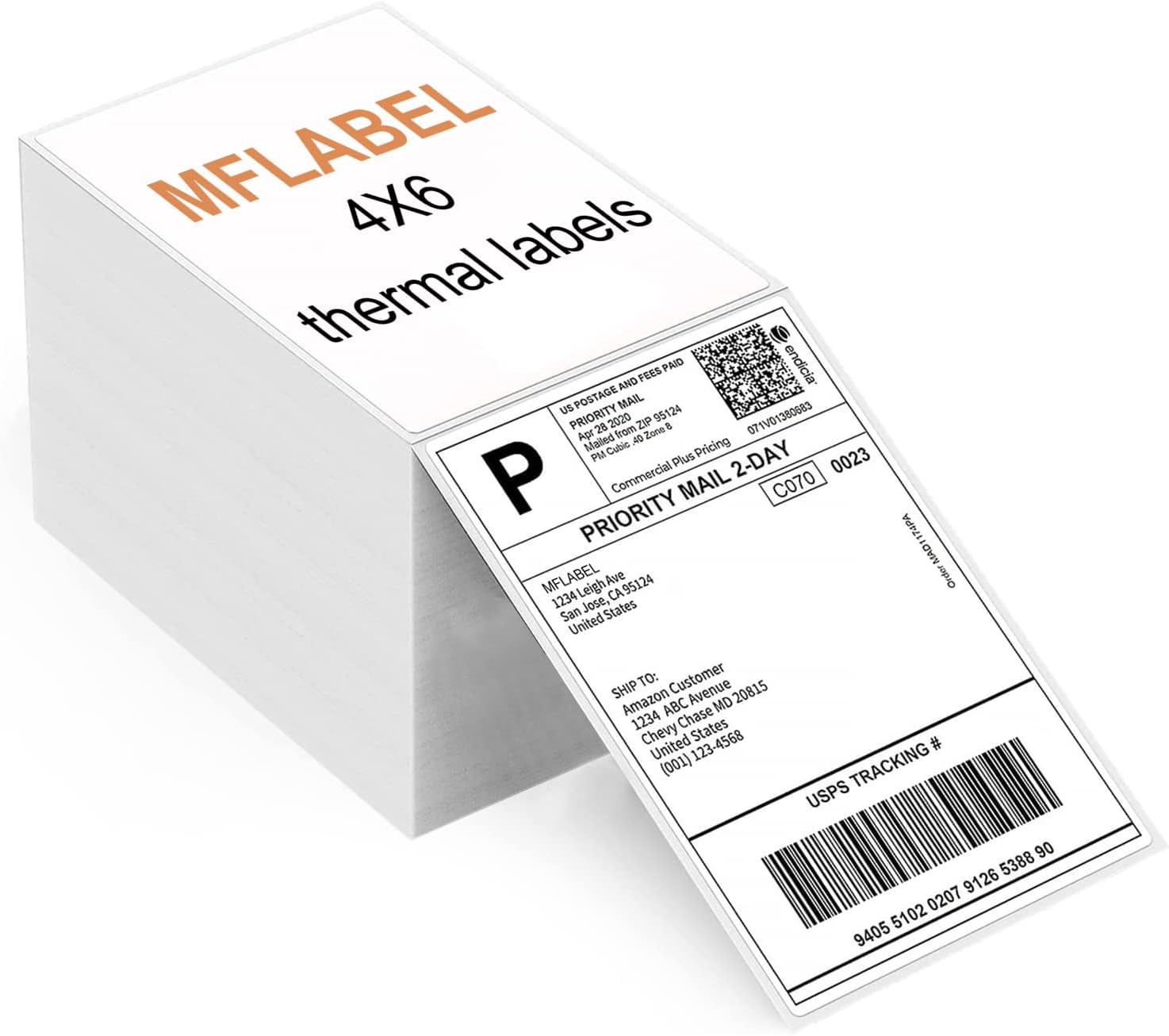Amazon.com : MFLABEL Fanfold 4" x 6" Direct Thermal Labels White ...