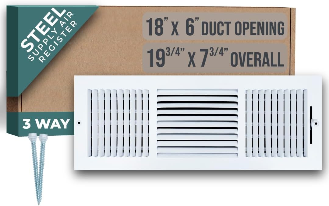 8" w x 8" h Adjustable AIR Supply Diffuser - HVAC Vent Cover Sidewall ...