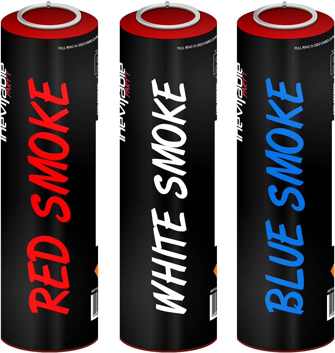 Pack of 3 Ring Pull Coloured Smoke Grenades | Red, White, Blue | Smoke ...