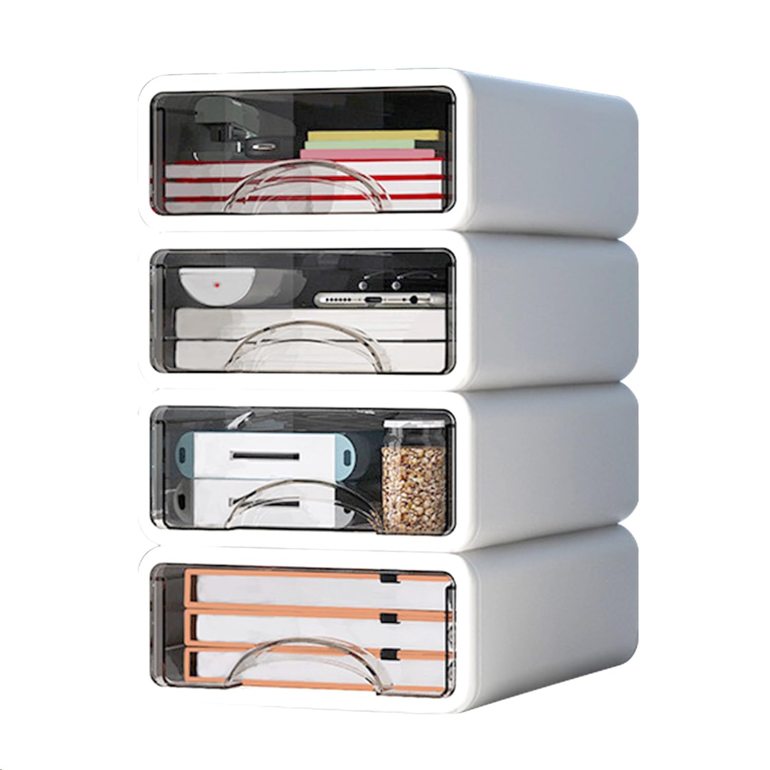 DAWNTREES Stackable Office Storage Box with Drawers｜ Desk Storage Box ...