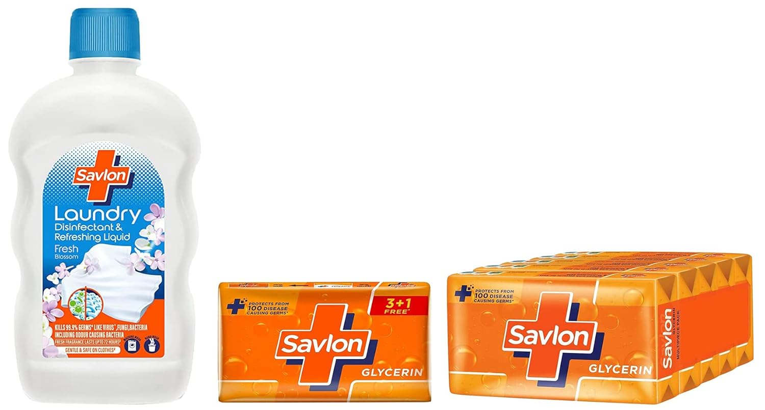 Savlon Laundry Disinfectant & Refreshing Liquid 500ml & Moisturizing ...