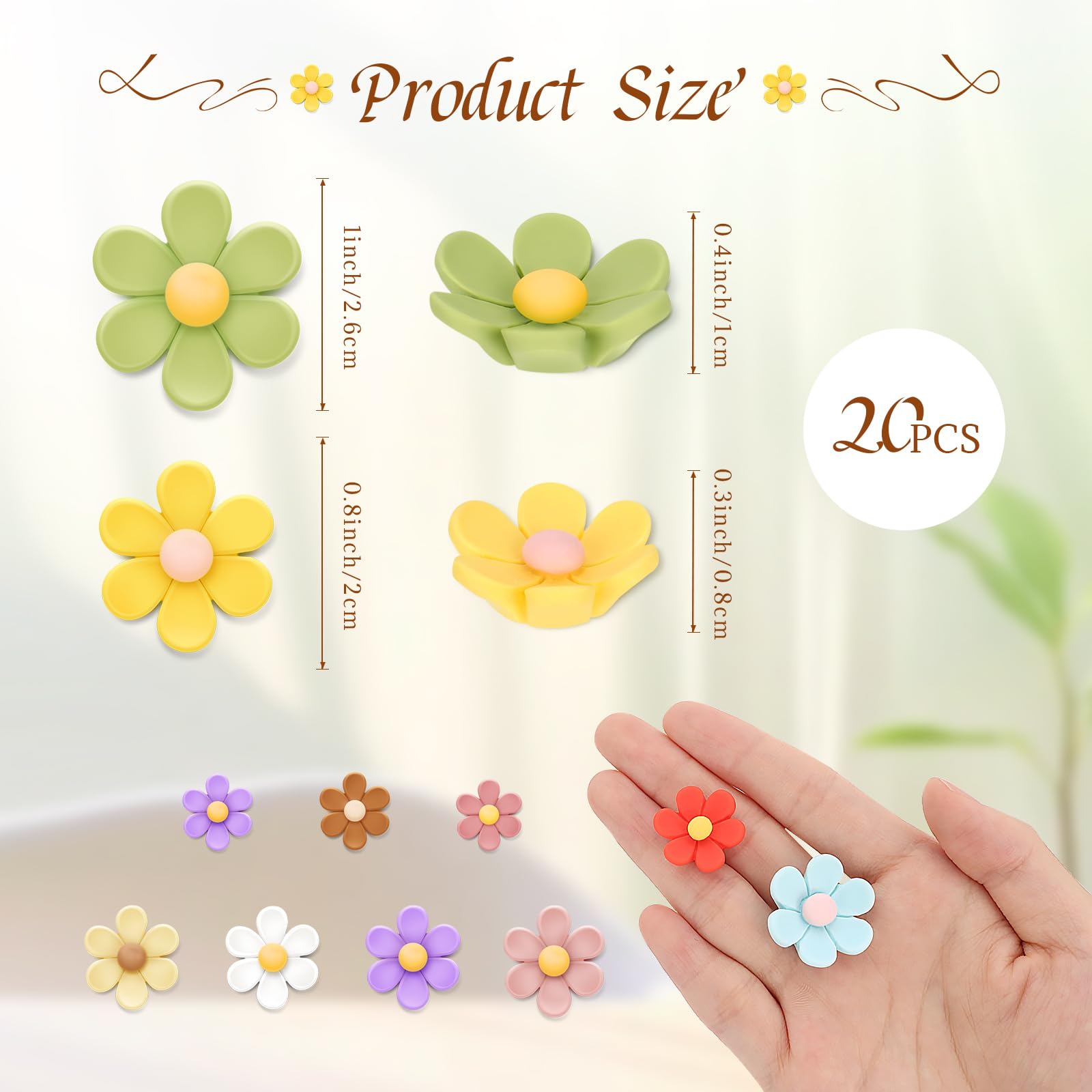 Snapklik.com : 20 Pcs 3D Flower Fridge Magnets, Cute Fridge Magnets ...