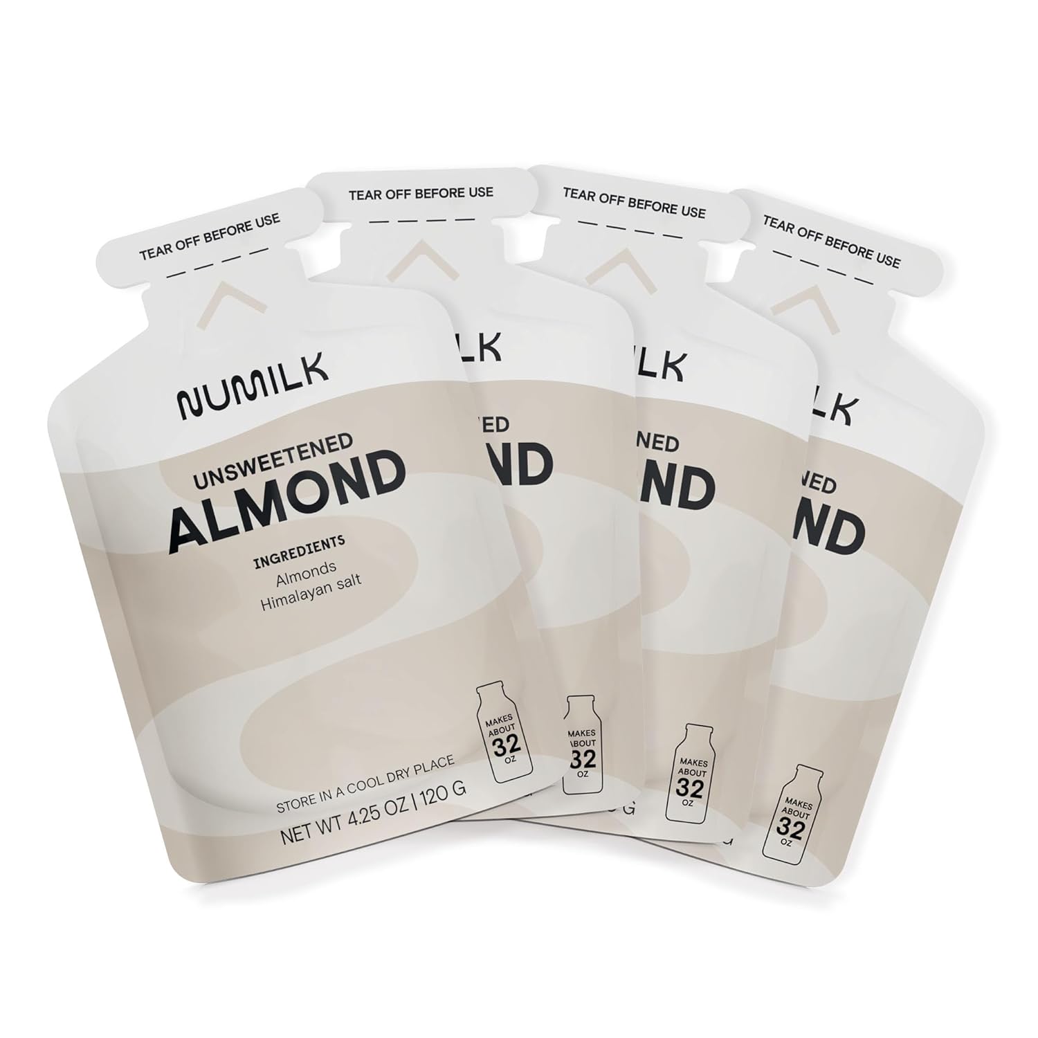 Amazon.com: Numilk Pouches 4-Pack - Unsweetened Almond - Creamy Plant ...