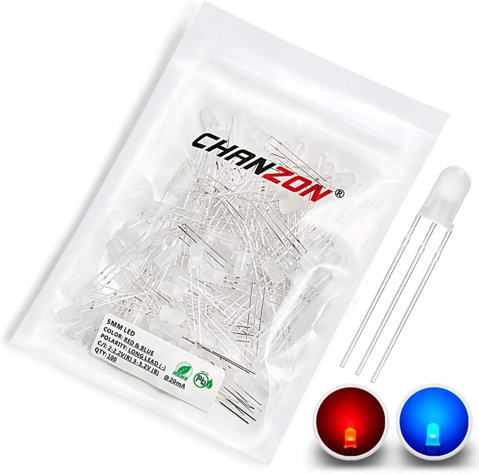 Amazon.com: CHANZON 50 pcs 8mm RGB Multicolor Diffused LED Diode Lights ...