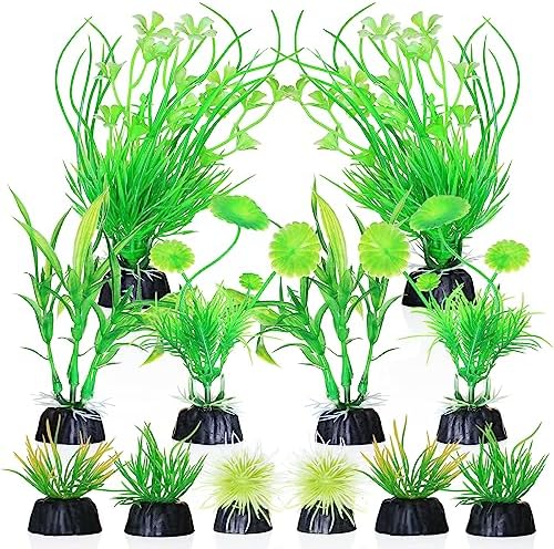 Amazon.com: Ameliade Aquarium Plants Decorations 26 PCS Artificial ...