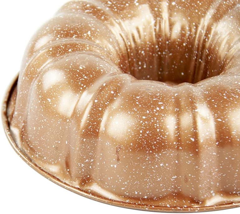 Copper Top - 24 cm Fluted Ring Cake Tin, Non Stick Coating, Savarin ...