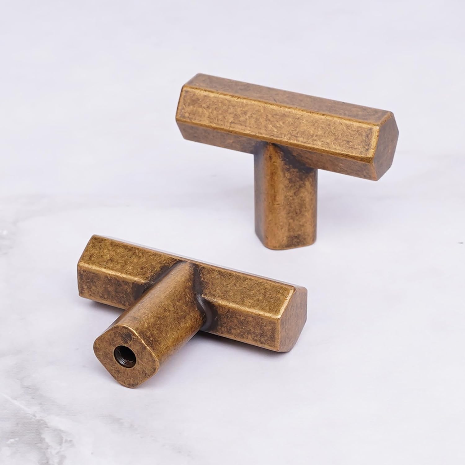 Xlroaafs 4 Pack Antique Brass Cabinet Knobs Vintage,1.65" Zinc Alloy T ...