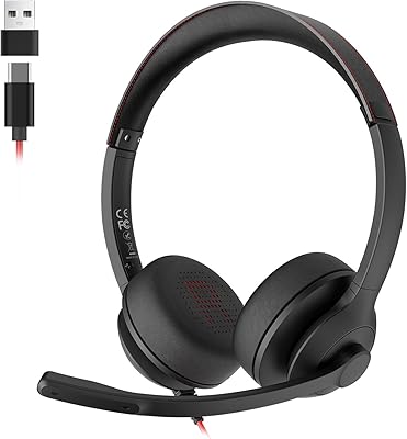 Amazon.com: EMEET HS50 Wired Headset with Mic, On-Ear Computer ...