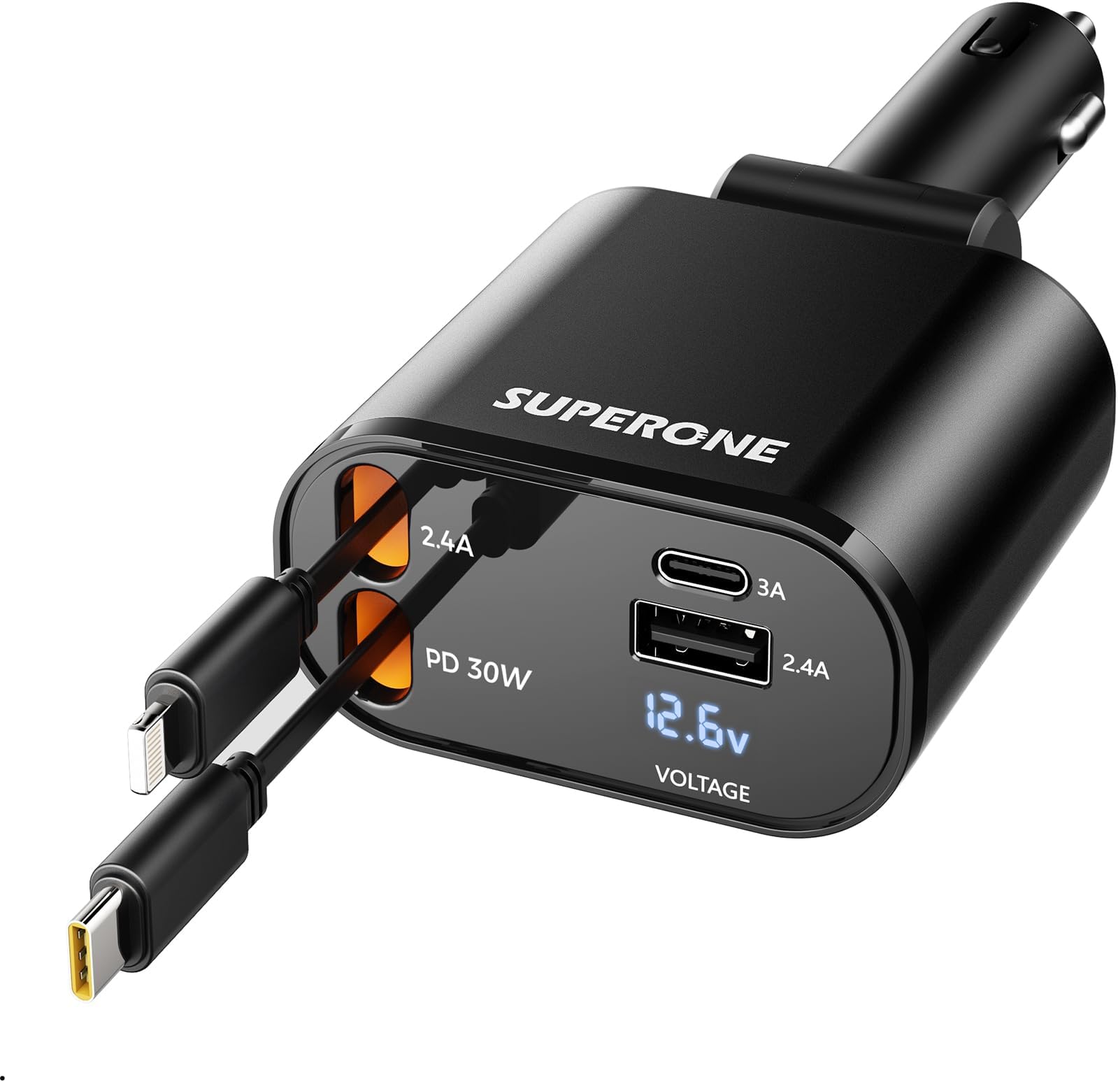 Amazon.com: Retractable Car Backseat 3 in 1 Multi Charging Station Box ...