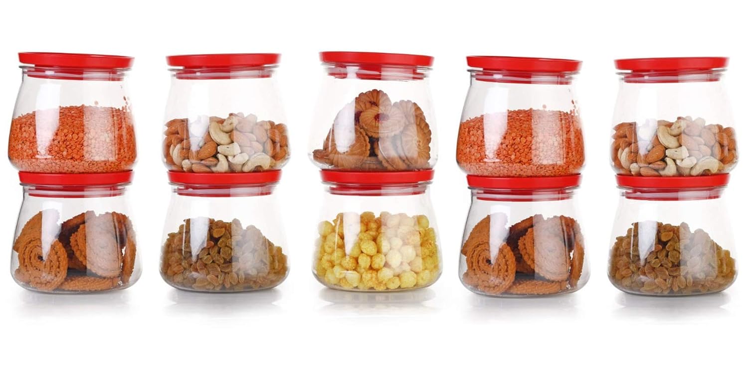 Buy DDecora Plastic Matka Containers for Kitchen Storage, Unbreakable ...