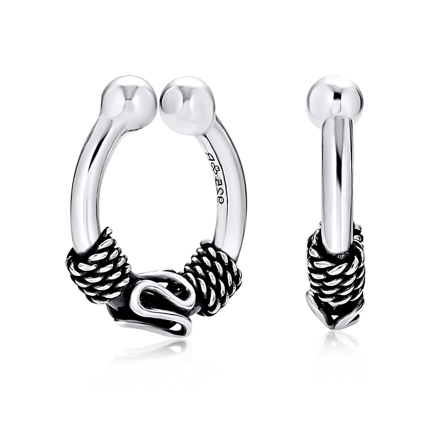 Amazon.com: Bling Jewelry Unisex Bali Style Tribal Swirl Tiny Round Ear ...