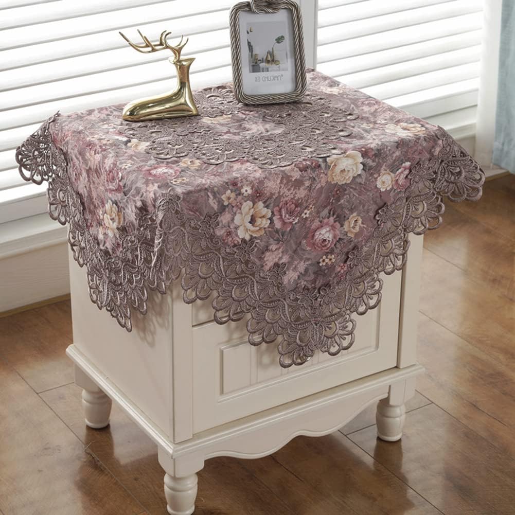 Amazon.com: vctops Damask Lace Patchwork Tablecloth Luxury Square Small ...
