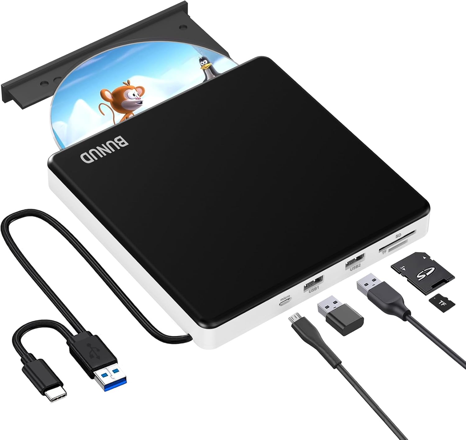 External CD/DVD Drive for Laptop, USB 3.0 CD Burner +/- RW Drive with 2 ...