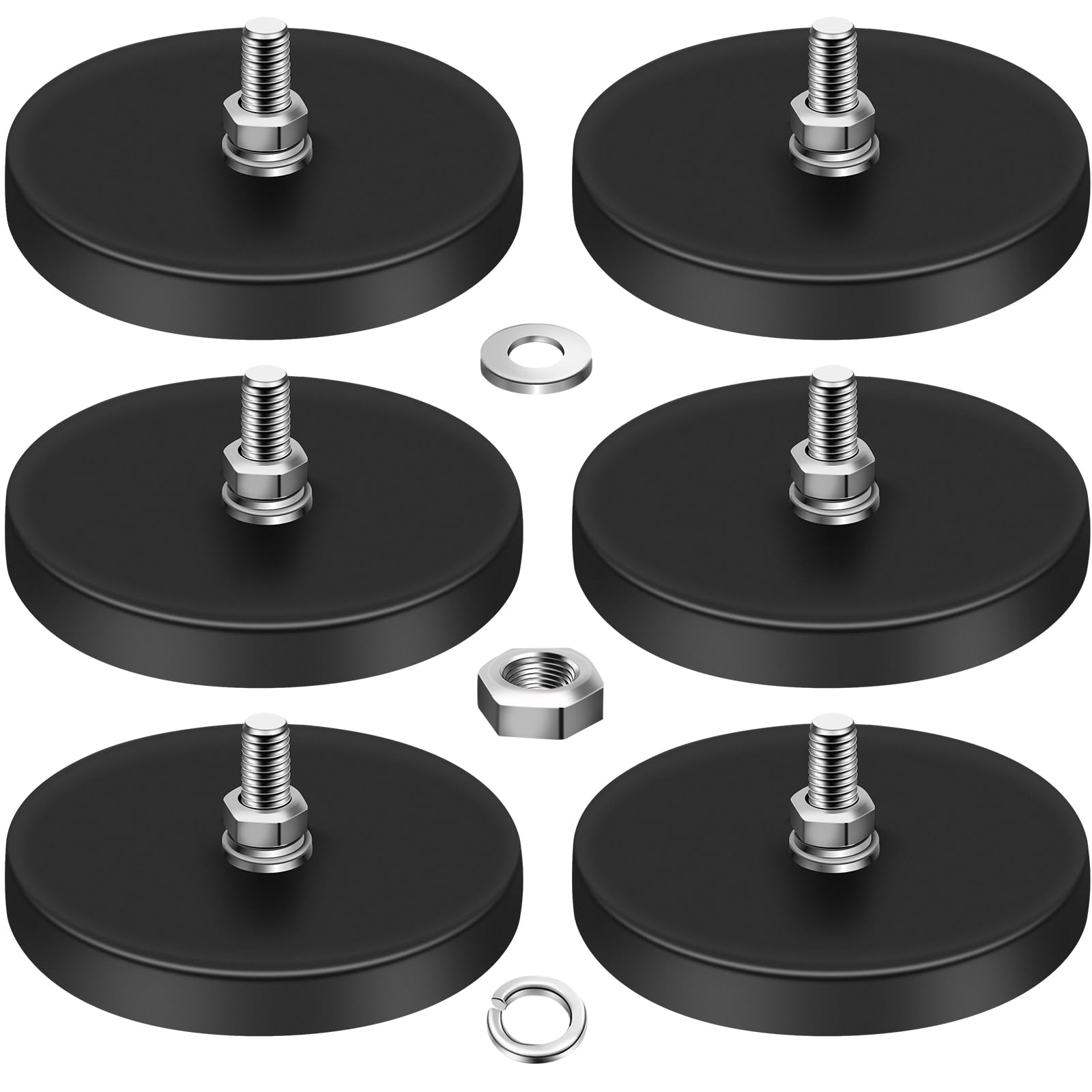 DIYMAG 6Pcs Rubber Coated Magnets, 65LBS Anti-Scratch Neodymium Magnet ...