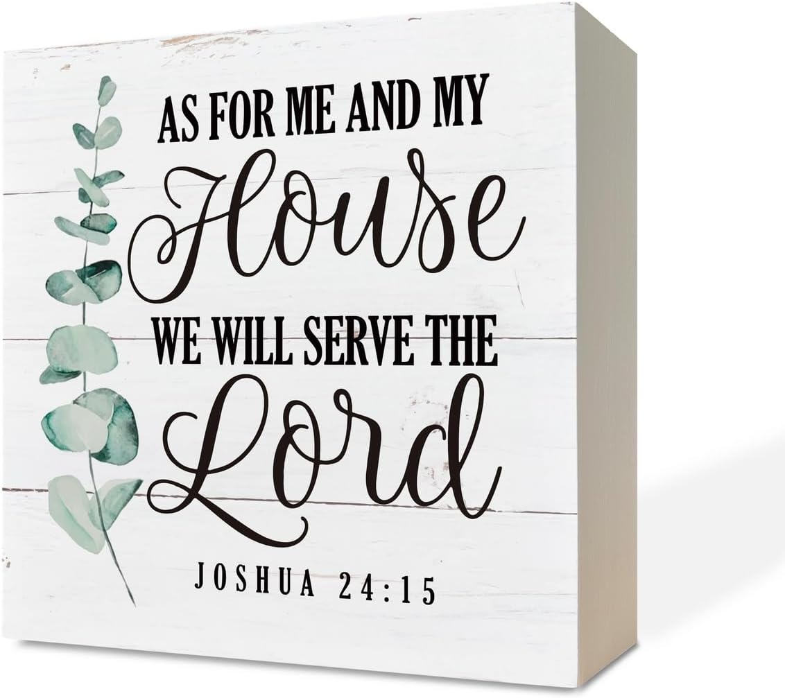 Amazon.com: Christian Sign, Scripture Decor, Wooden Box Sign Desk Decor ...