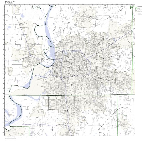 Amazon.com : Memphis, TN ZIP Code Map Not Laminated : Prints : Office ...
