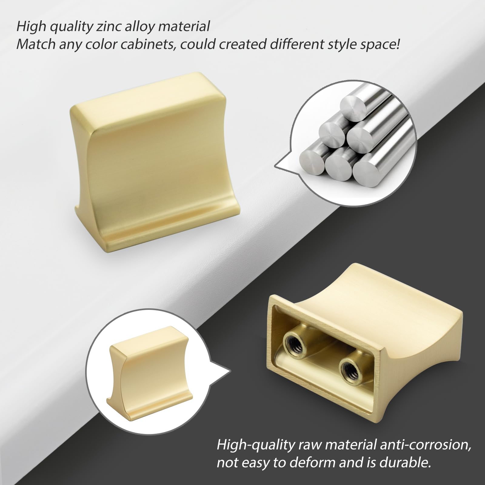 Snapklik.com : Homdiy 25 Pack Brass Cabinet Knobs Gold Dresser Knobs ...