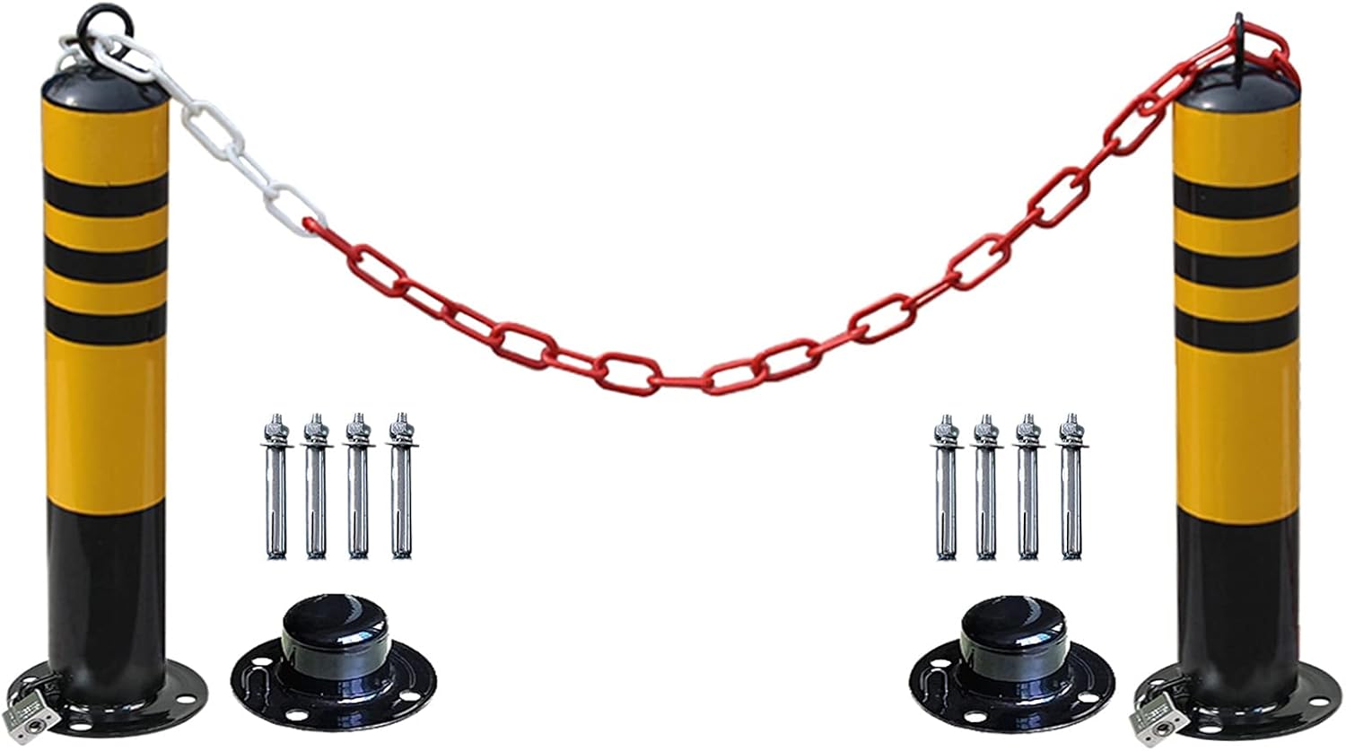 Amazon.com: Car Parking Space Lock Bollard,2 Pieces Folded Steel ...