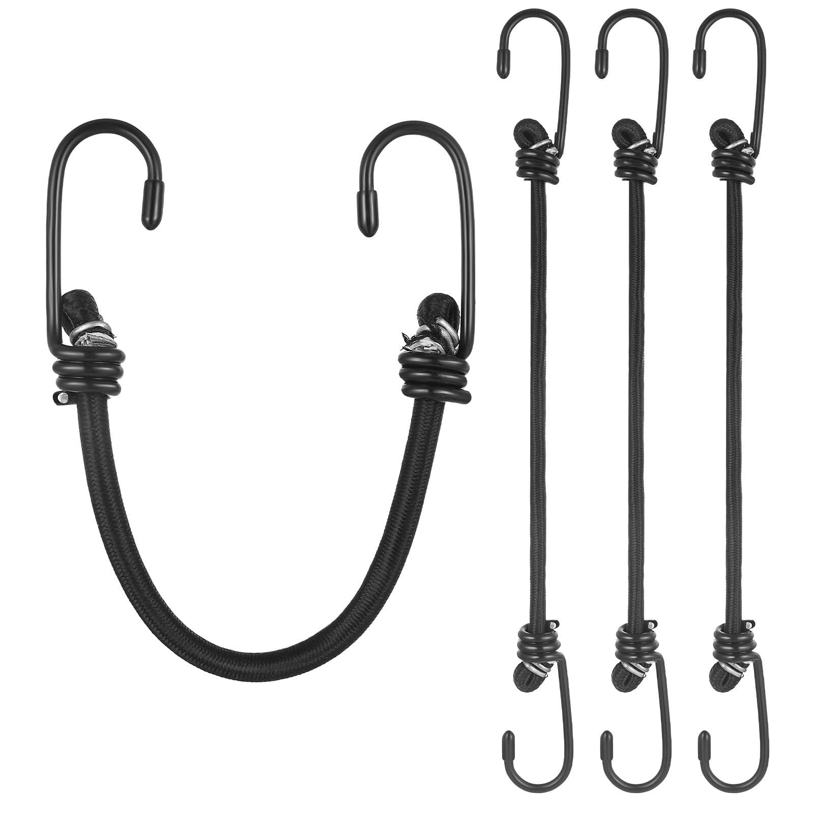 Gjinxi 4PCS Small Bungee Cords with Hooks, 12 Inches Heavy Duty Outdoor ...