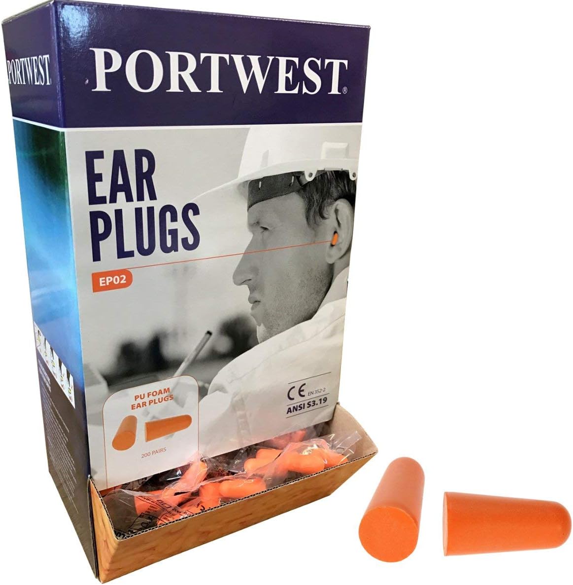 Disposable Ear Plugs 200 Pairs in Dispensing Box Portwest : Amazon.co ...